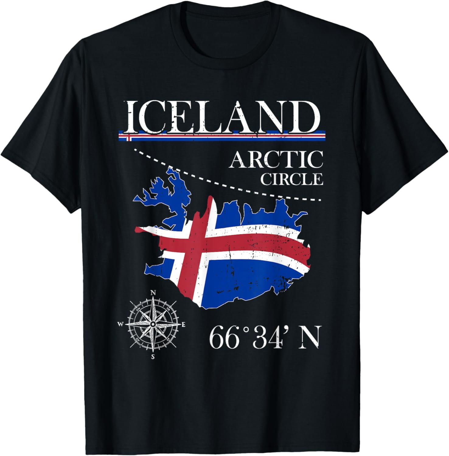Iceland - Arctic Circle - Polar North Island Icelandic Flag T-Shirt men ...