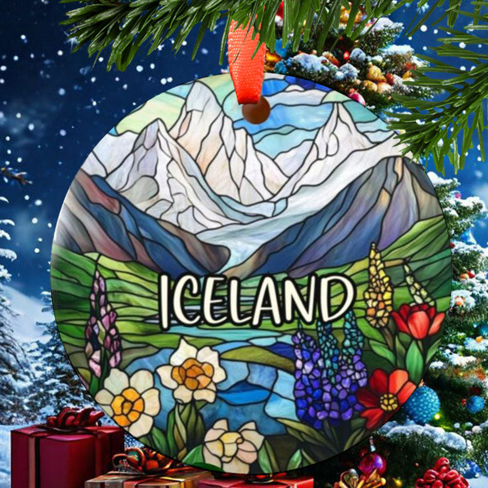 Iceland Christmas Ornament, Ceramic, Acrylic - City Travel Souvenir ...
