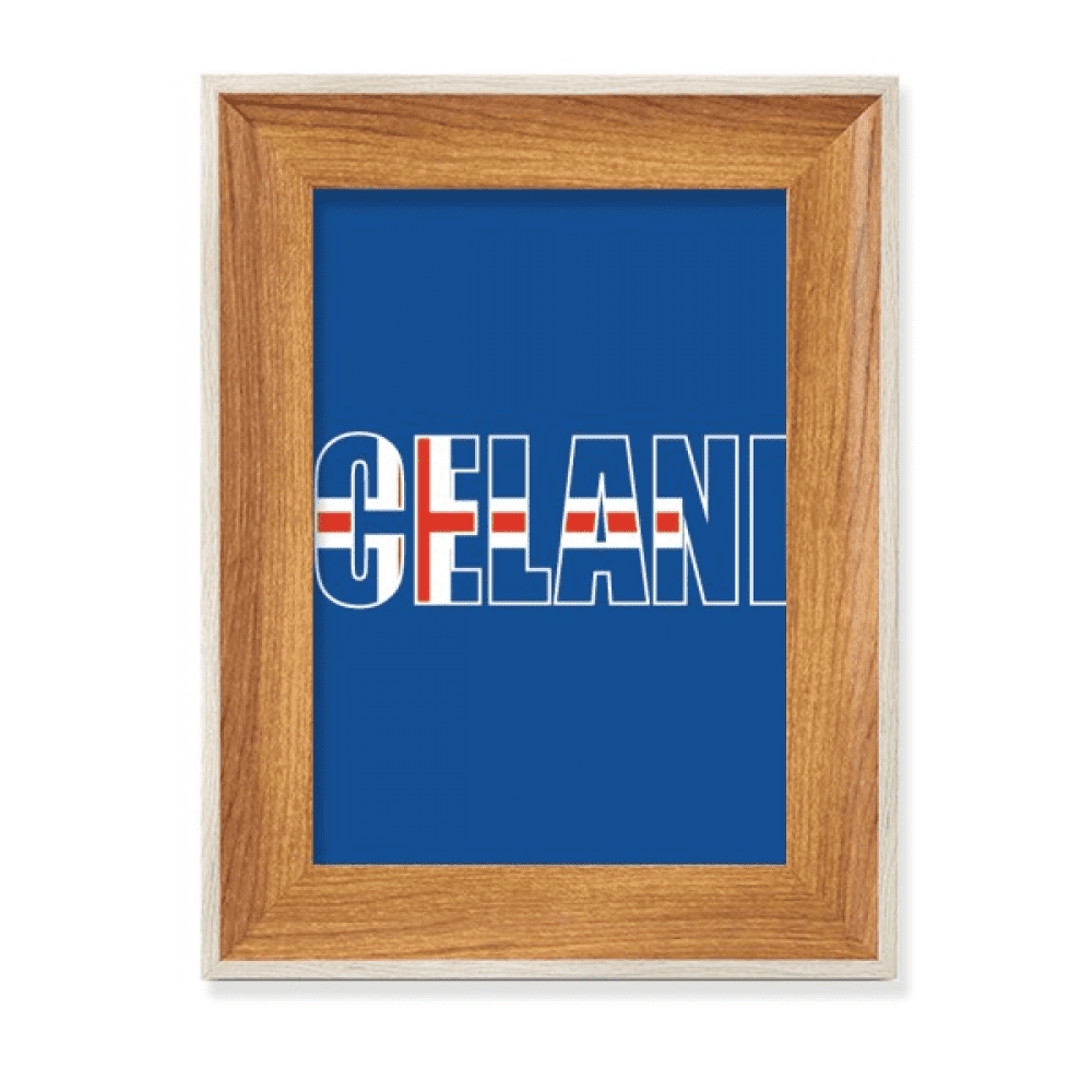 Iceland Country Flag Name Desktop Wooden Photo Frame Display Picture ...
