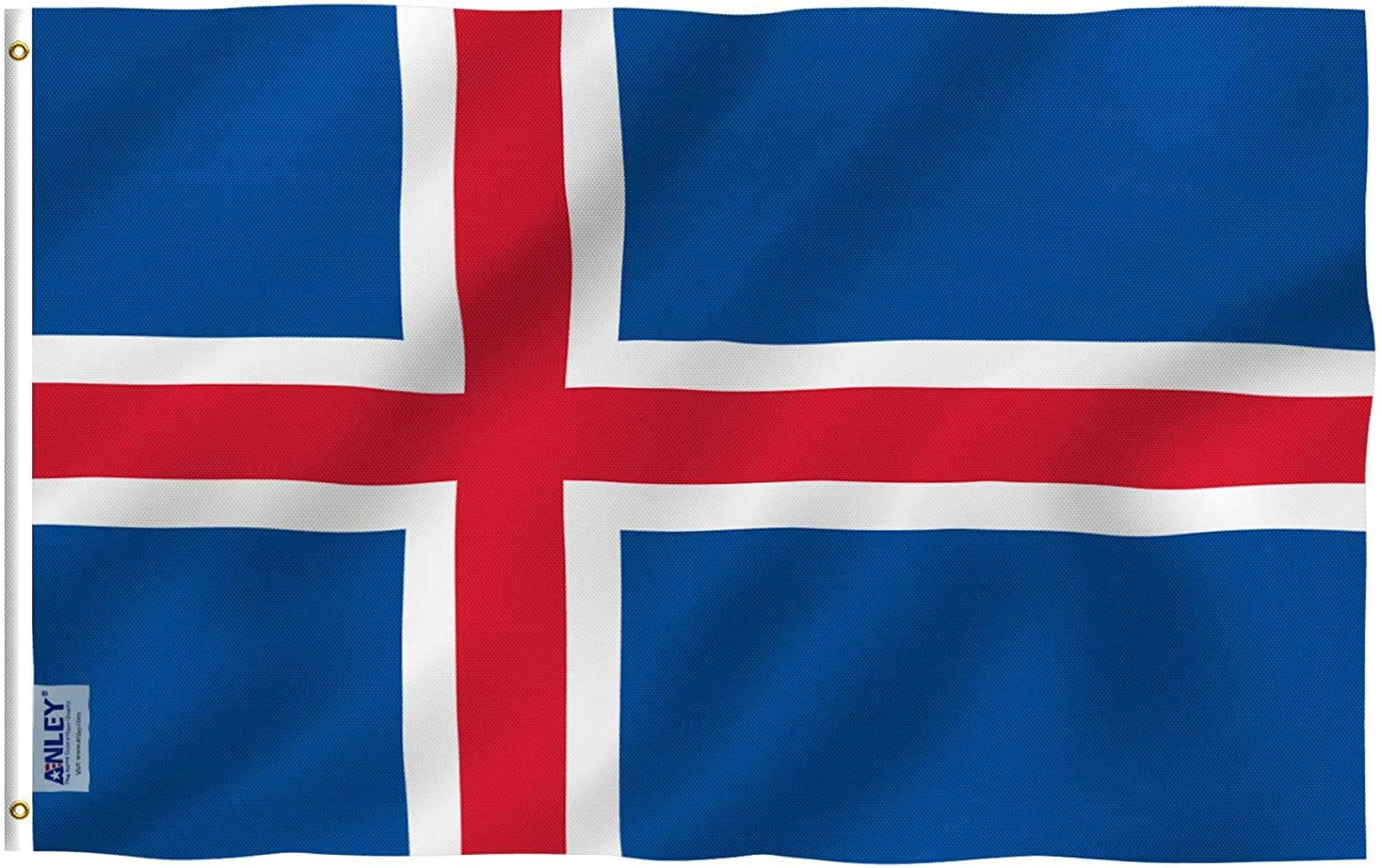Iceland Flag - Vivid Color and Fade Proof - Iceland National Country ...
