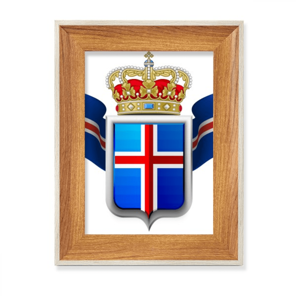 Iceland National Emblem Country Symbol Desktop Wooden Photo Frame ...