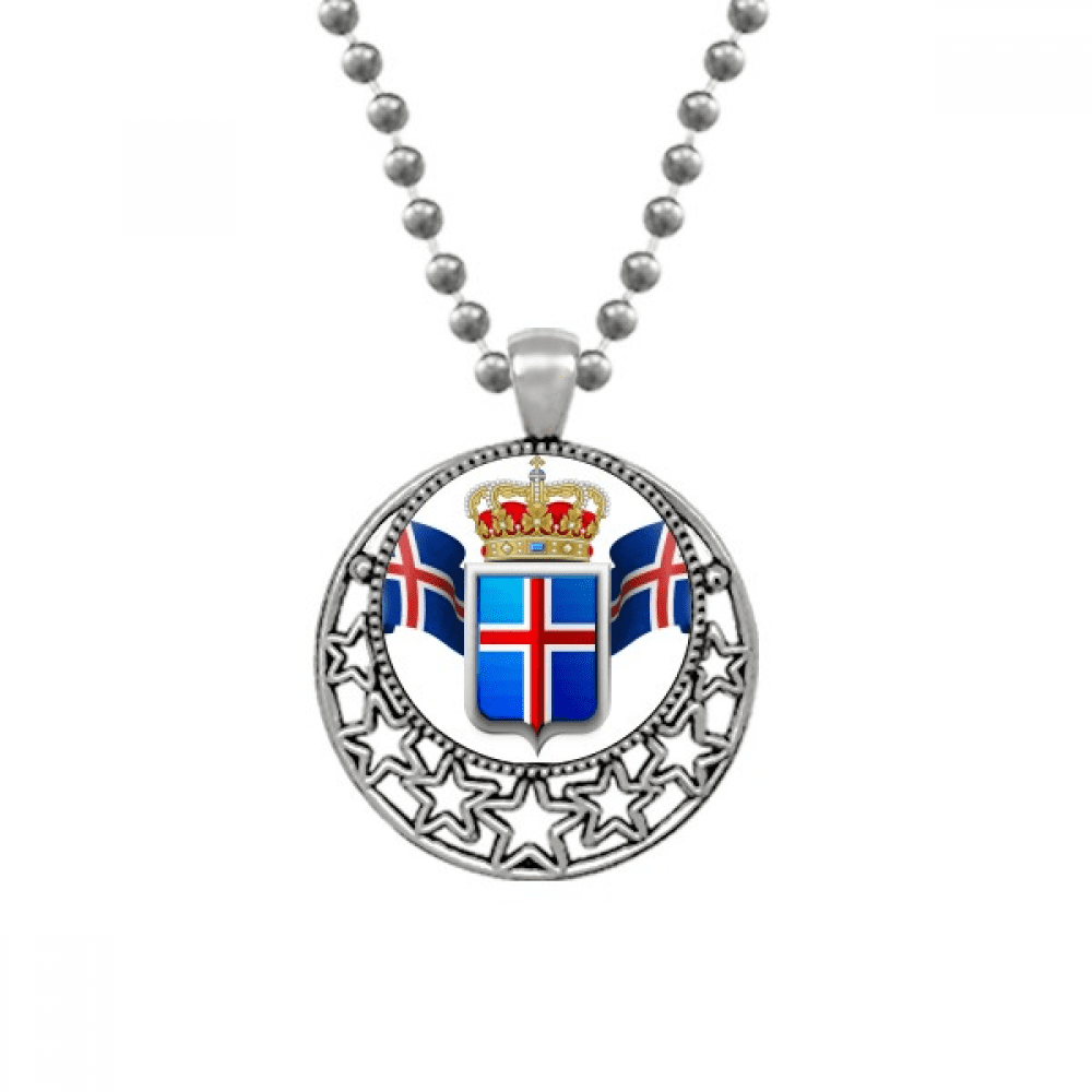 Iceland National Emblem Country Symbol Necklaces Pendant Retro Moon ...