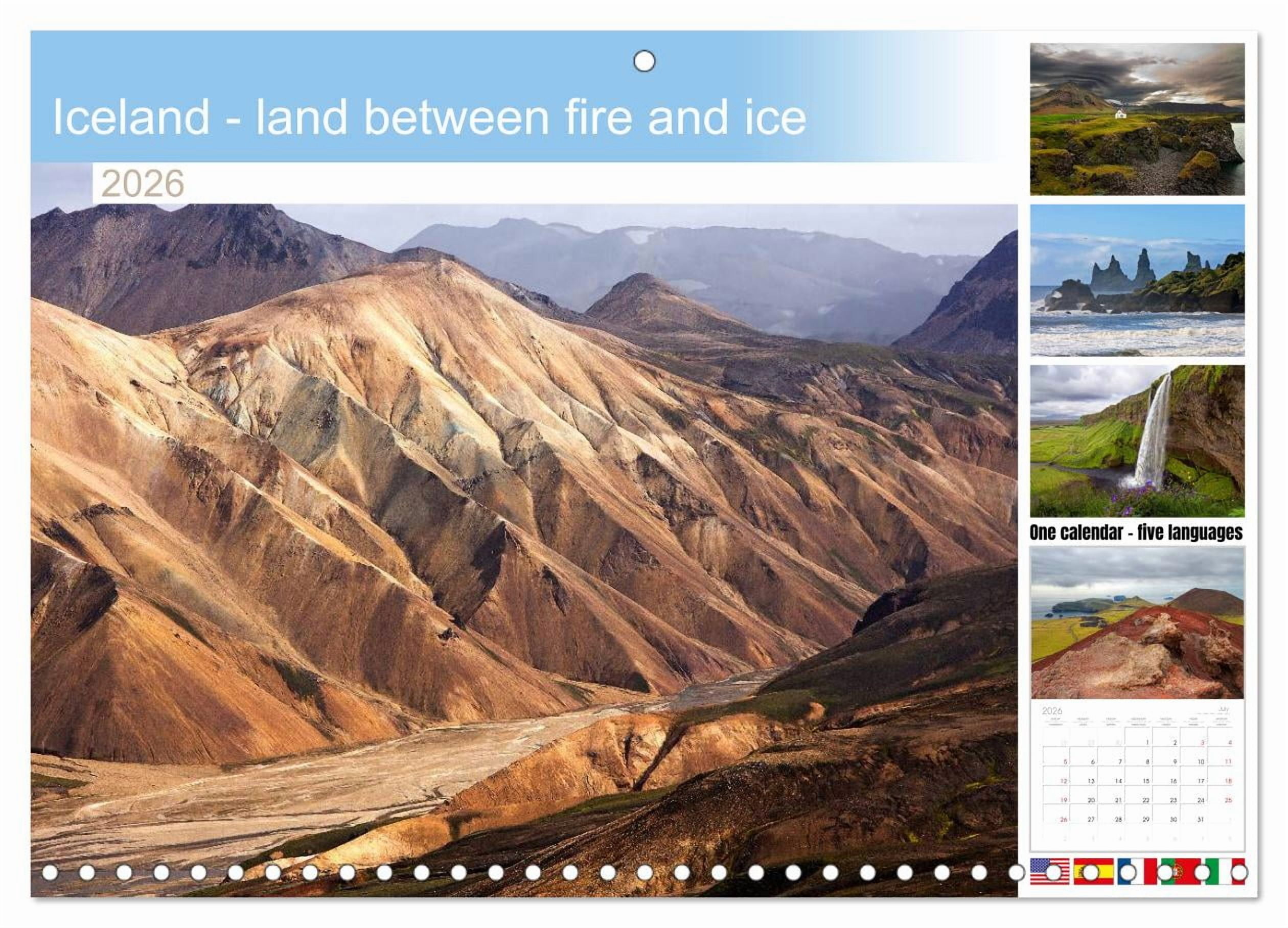 Iceland - land between fire and ice (Monthly Wall Calendar 2026 11.7 x ...