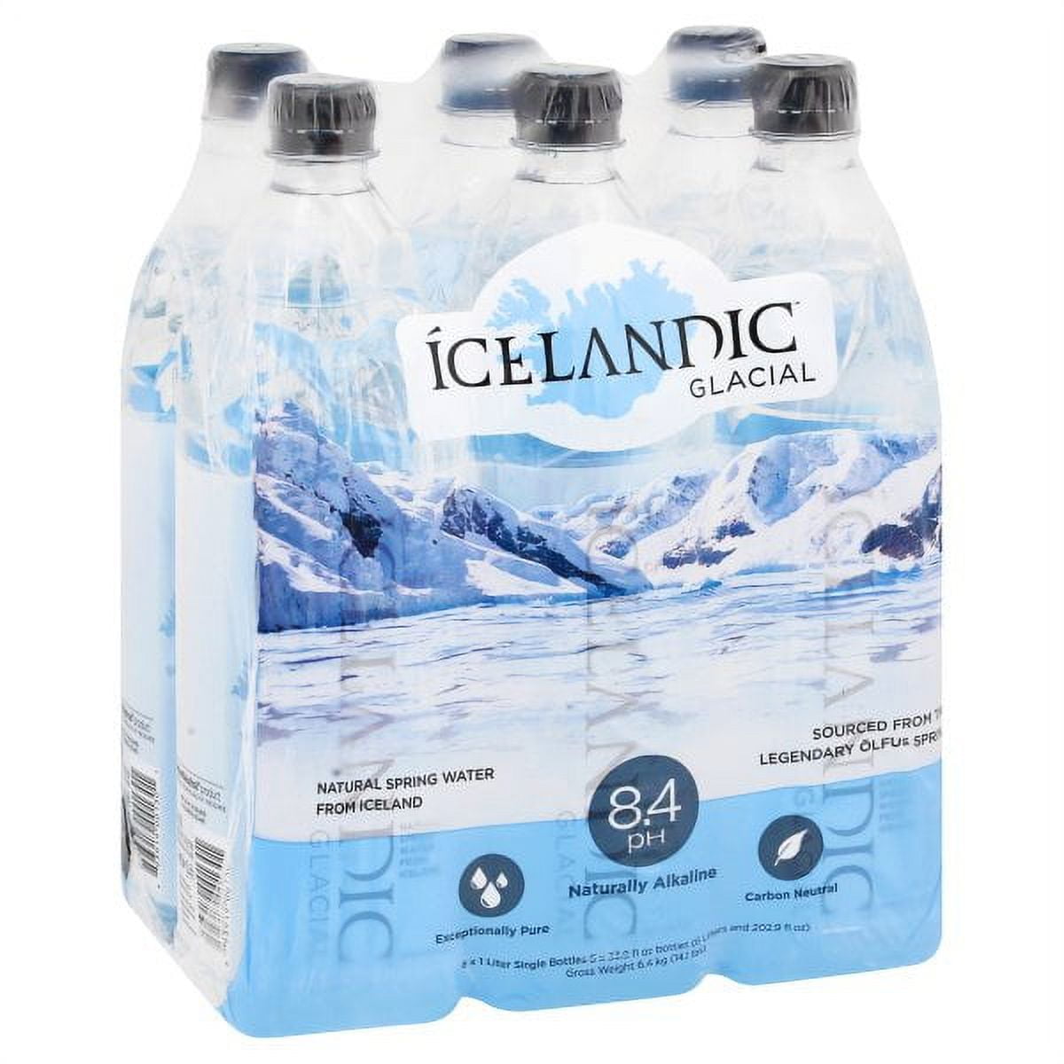 Icelandic Glacial Natural Spring Alkaline Water, 1 Liter (6 Count) 33. ...