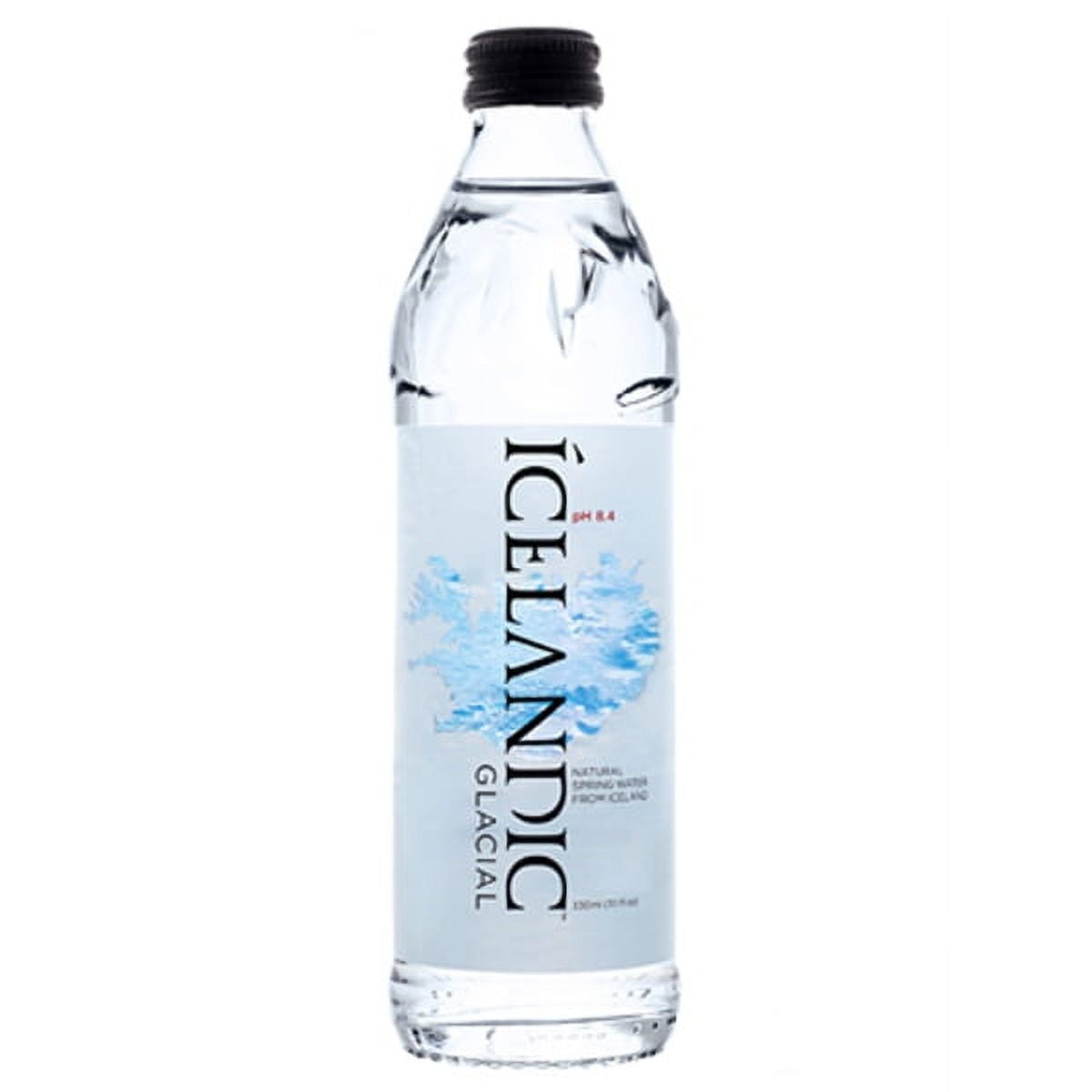 Icelandic Glacial Natural Spring Water, 330ml Glass Bottles, Pack of 24 ...