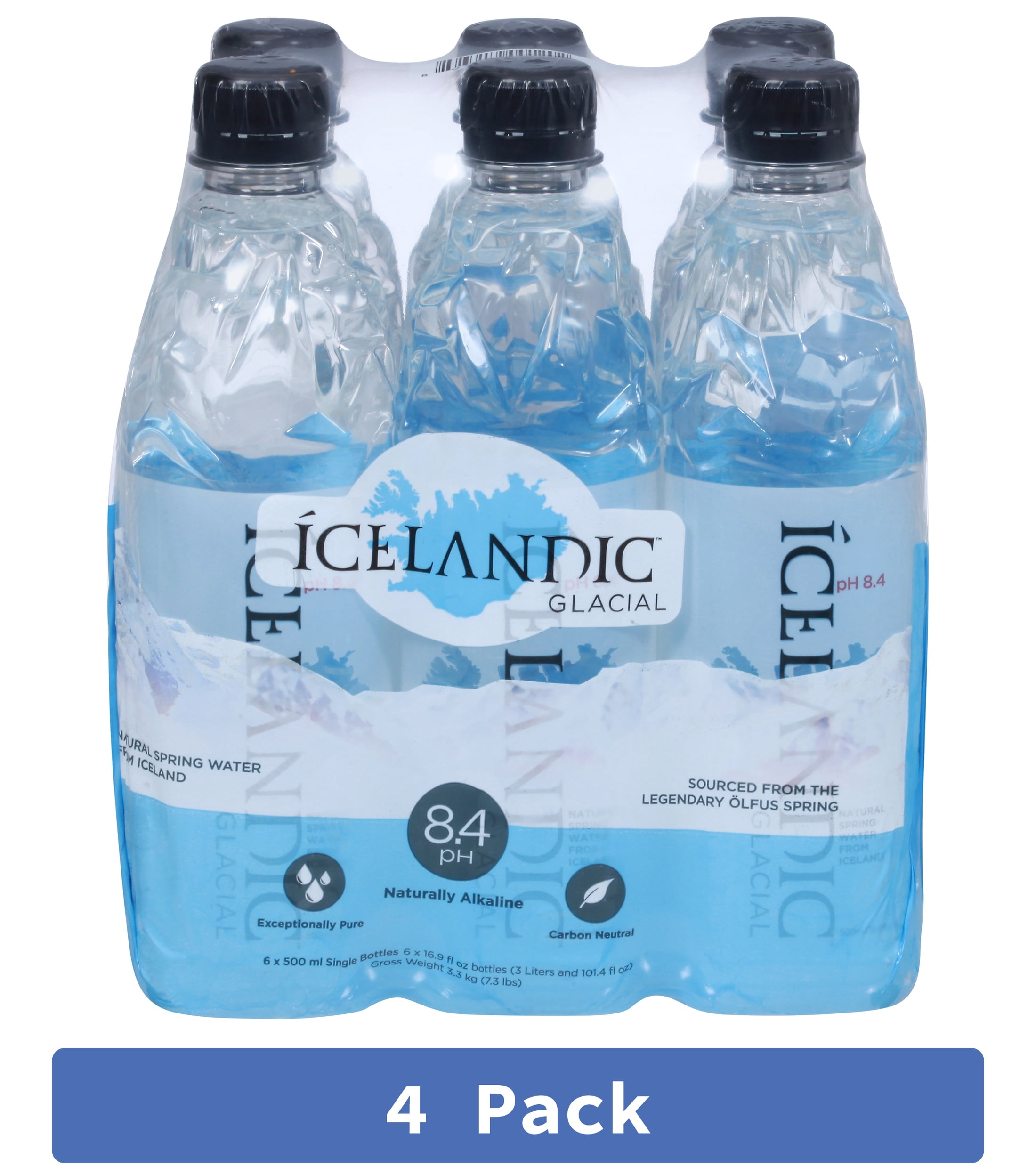 Icelandic Glacial Natural Spring Water 6-pack 101.4 fl oz (Pack of 4 ...