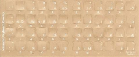 Icelandic Keyboard Stickers - Labels - Overlays with Blue Characters ...