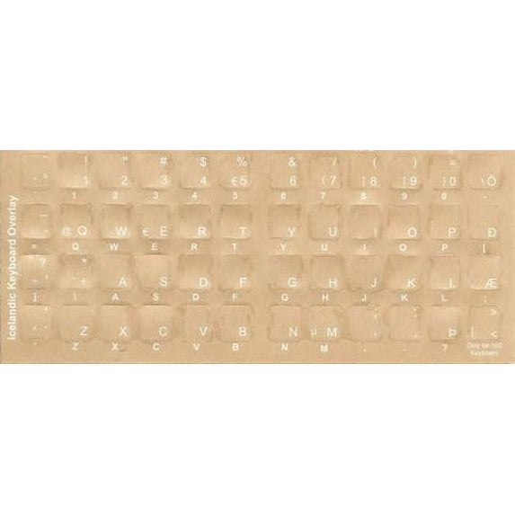 Icelandic Keyboard Stickers - Labels - Overlays with Blue Characters ...