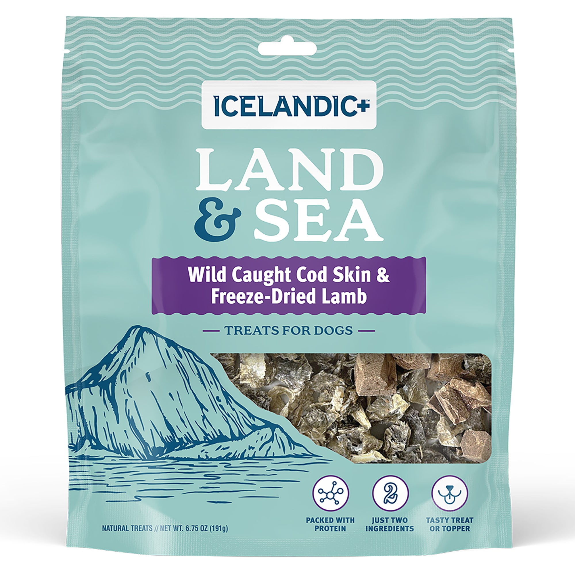Icelandic+ Land & Sea Wild Caught Cod Skin & Freeze-Dried Lamb - 6.75oz ...