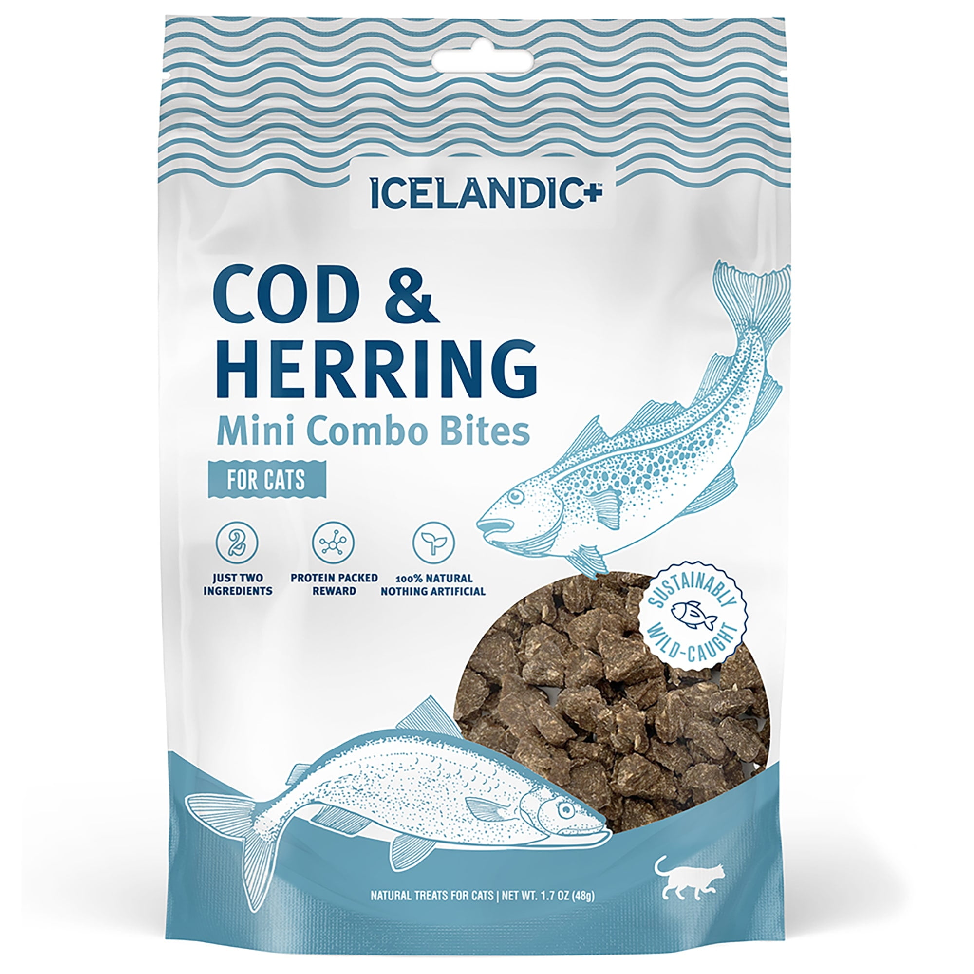 Icelandic+ Mini Combo Bites: Cod & Herring - 1.7oz Bag - Cat Treats ...