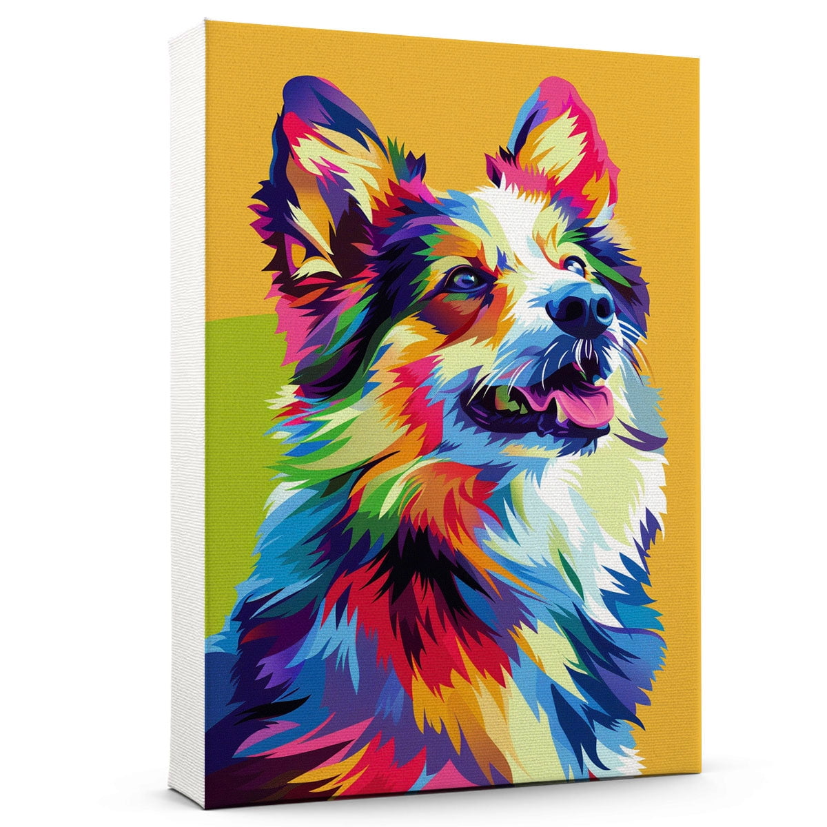Icelandic Sheepdog Poster Wall Art - Colorful Dog Canvas Wall Art For ...