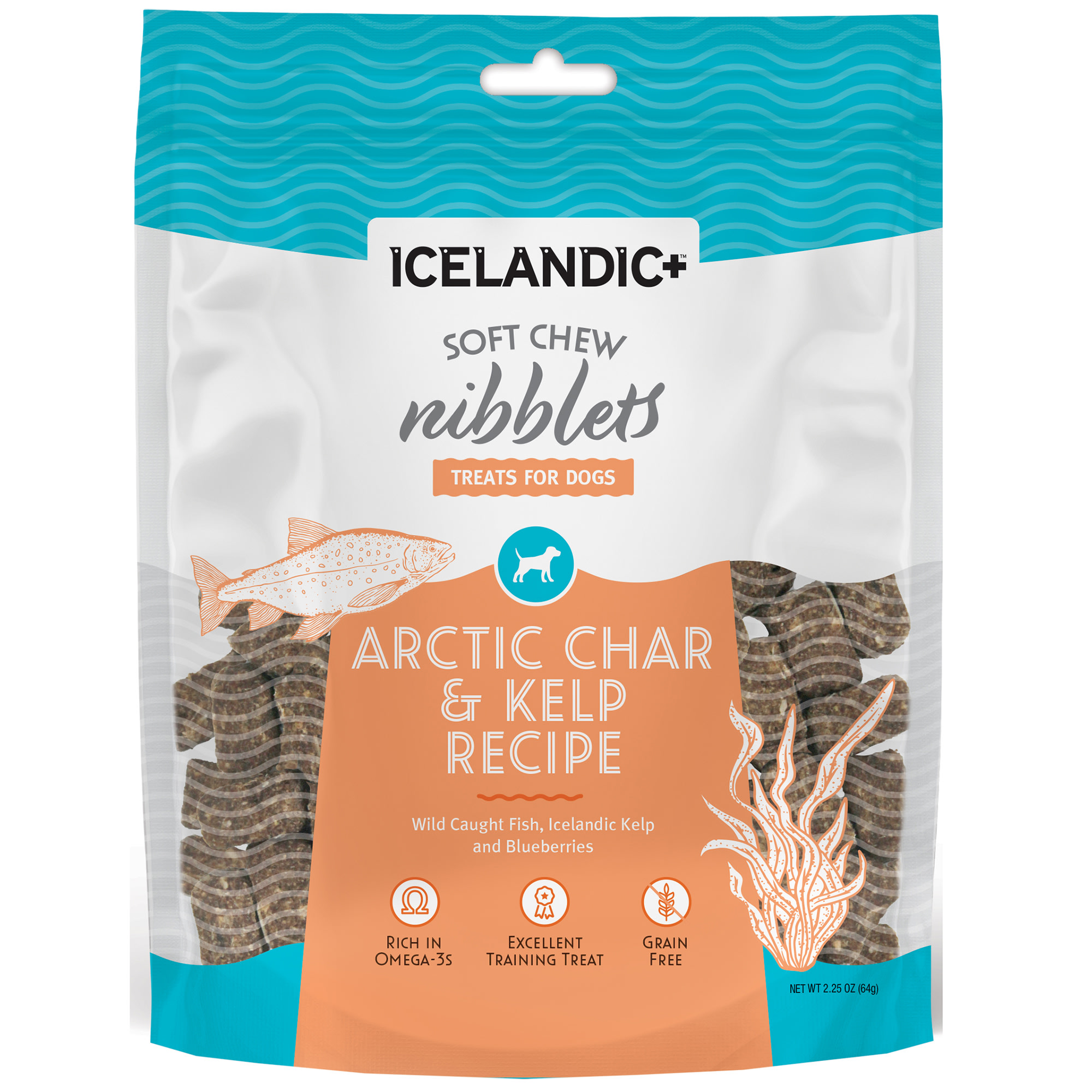 Icelandic+ Soft Chew Nibblets Arctic Char & Kelp Dog Treat 2.25-oz Bag ...