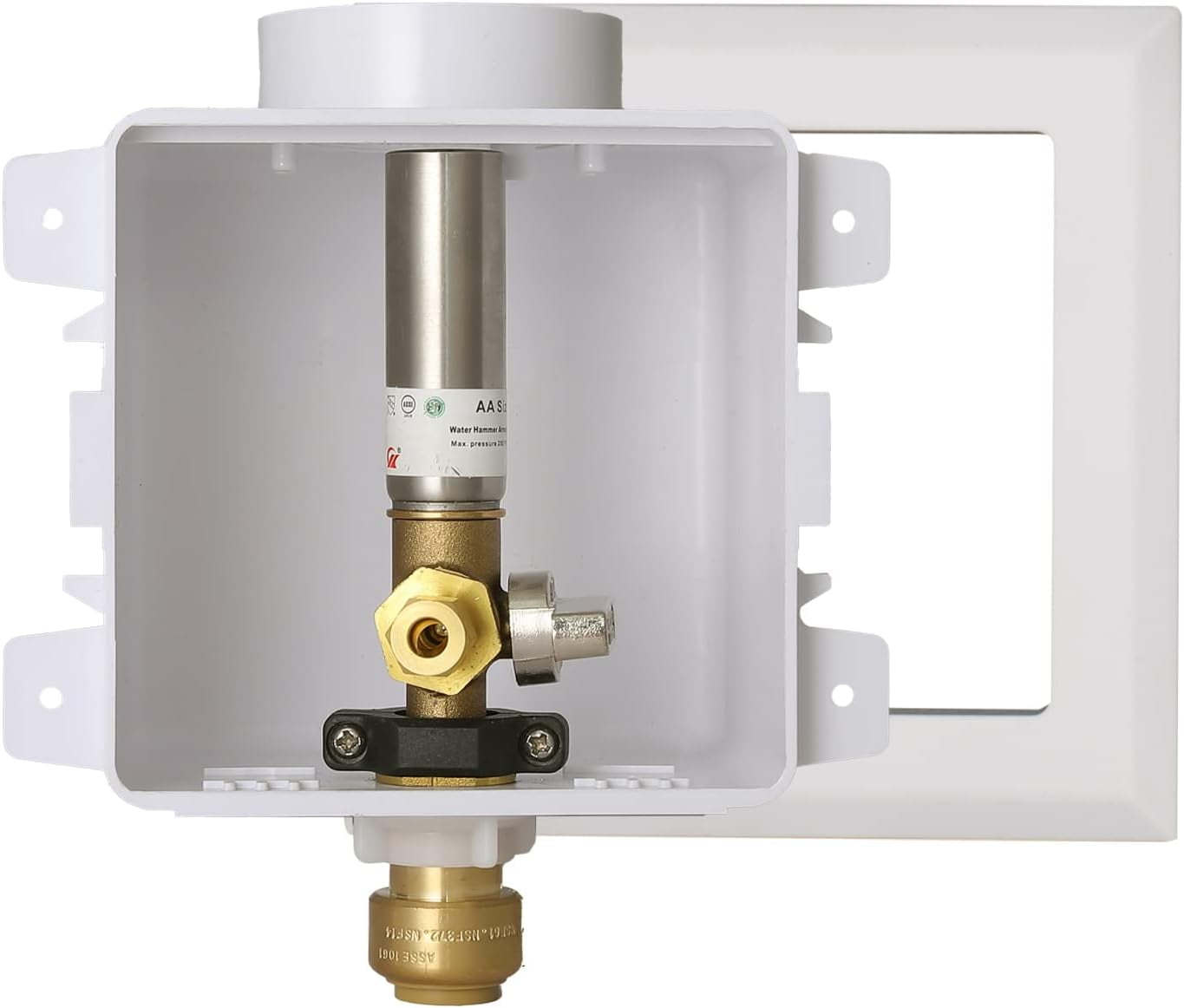 Icemaker Outlet Box with Water Hammer Arrestor,1/2 Inch Push-Fit Inlet ...