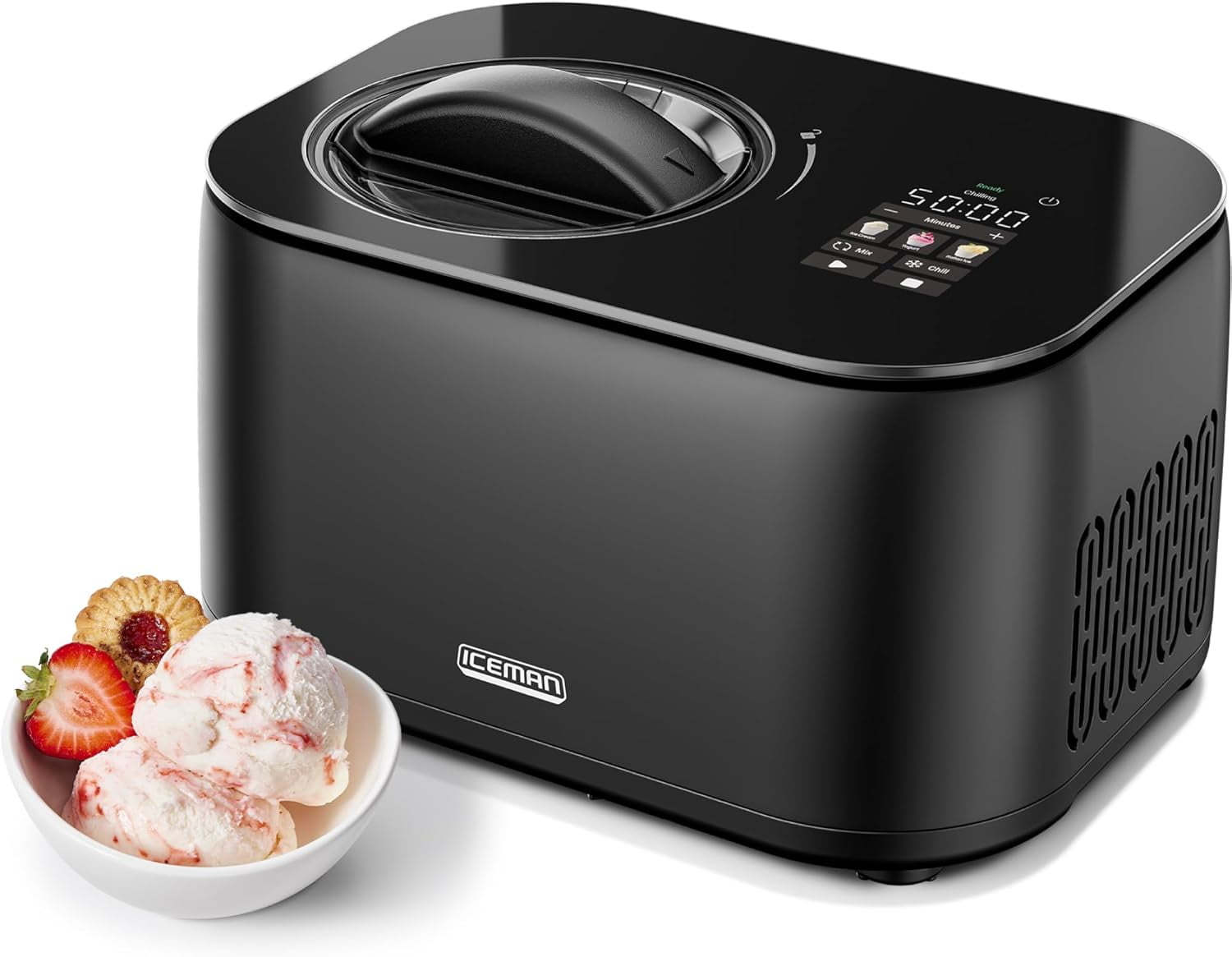 Iceman by Ice Cream Maker, No Pre-Freezing with Built-In Compressor ...