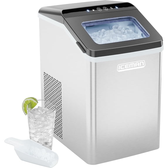 ICEMAN Pebble Countertop Ice Maker Model RJ56-PB18-SS, 2.4lbs - Walmart.com