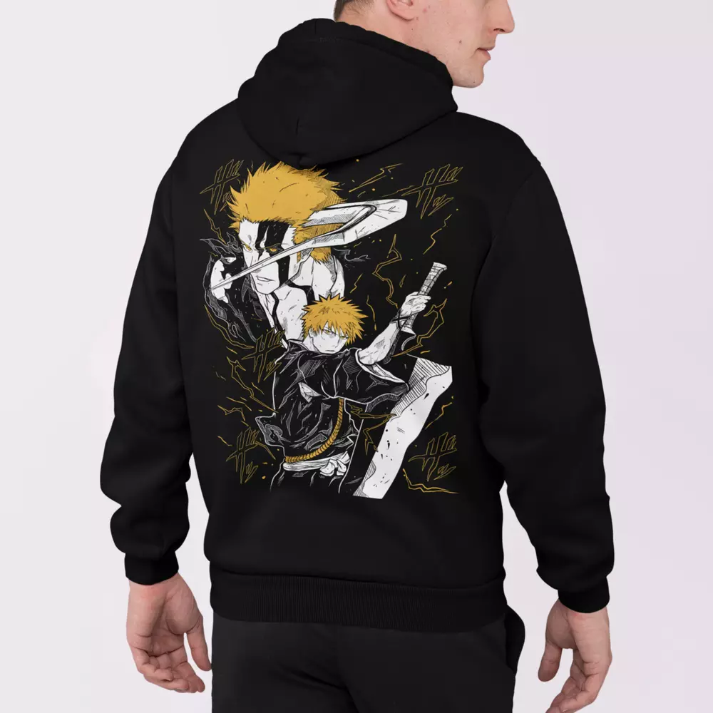 Ichigo Kurosaki Shirt Rukia Zaraki Bankai Aizen Bleach Anime Hooded T ...