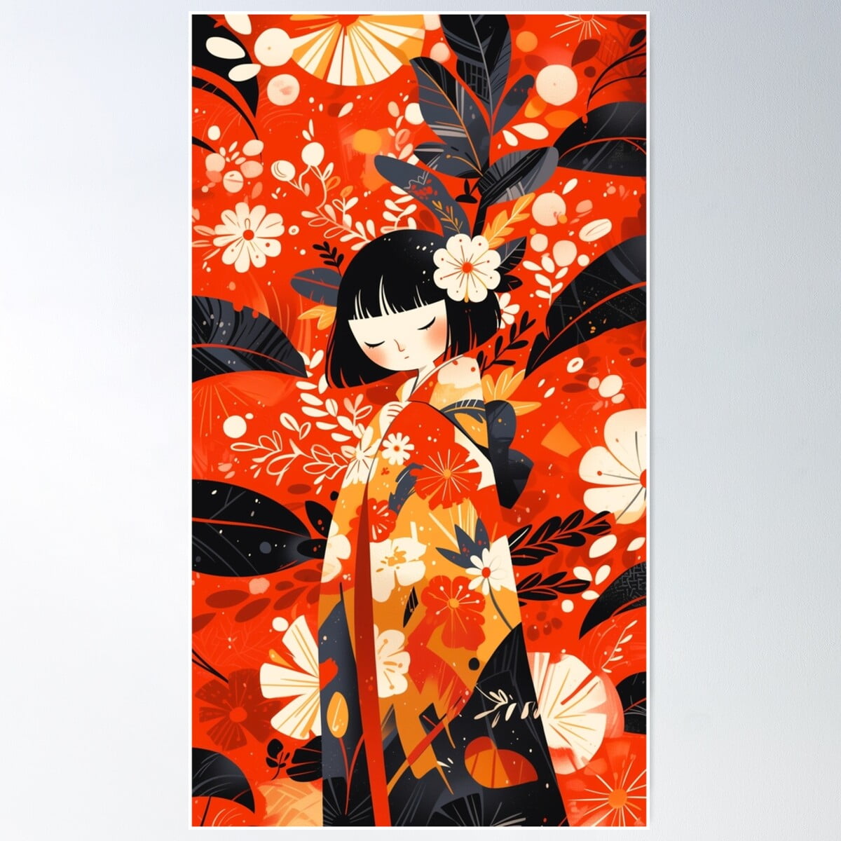 Ichika Japanese Kokeshi Doll - Perfect For Gifts Poster Wall Art ...