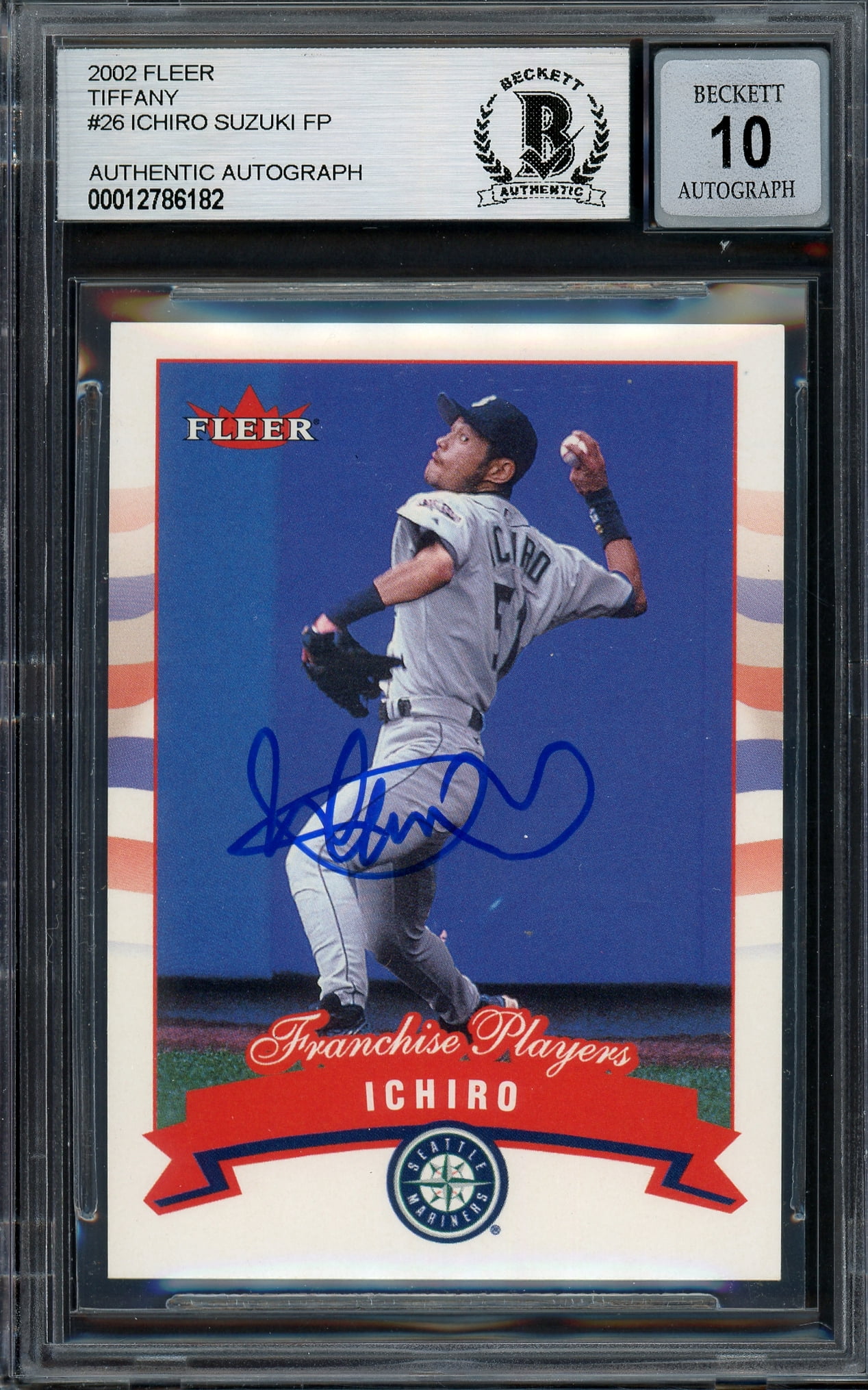 Ichiro Suzuki Autographed 2002 Fleer Tiffany Franchise Players Card #26 ...