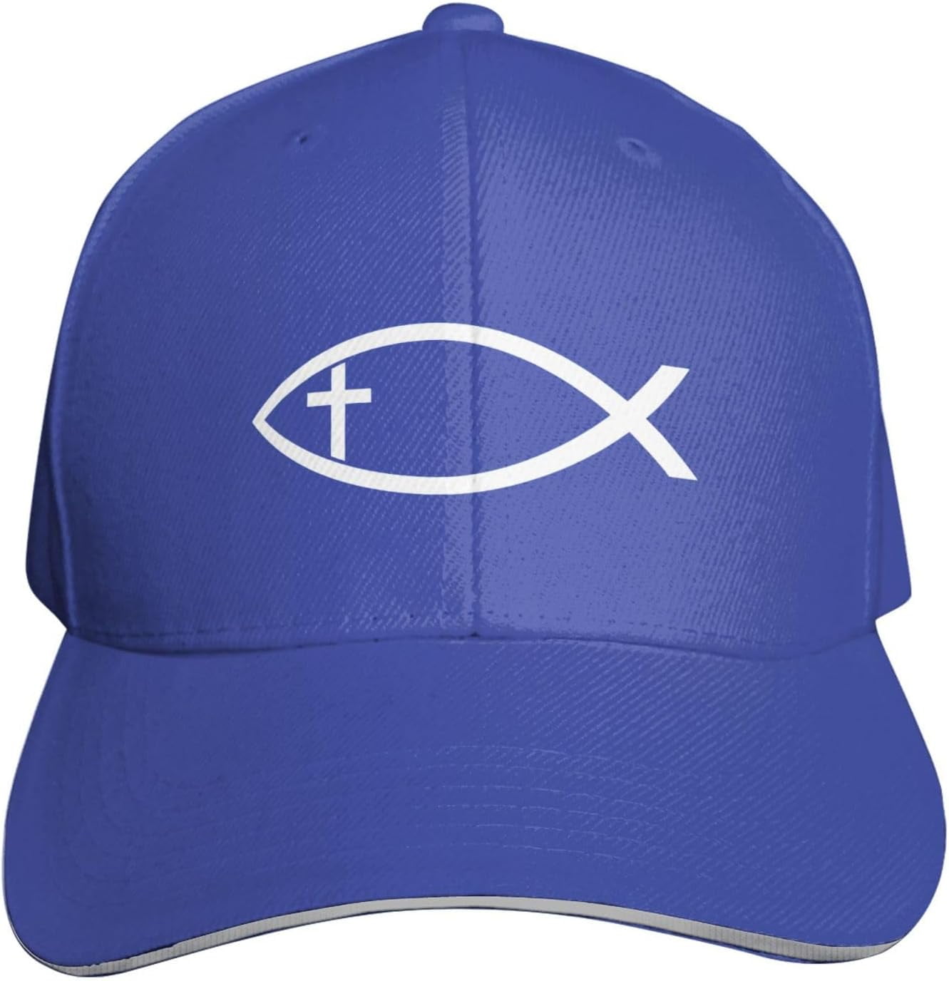 Ichthus with Cross Christian Fish Baseball Cap Fashion Sandwich Caps ...