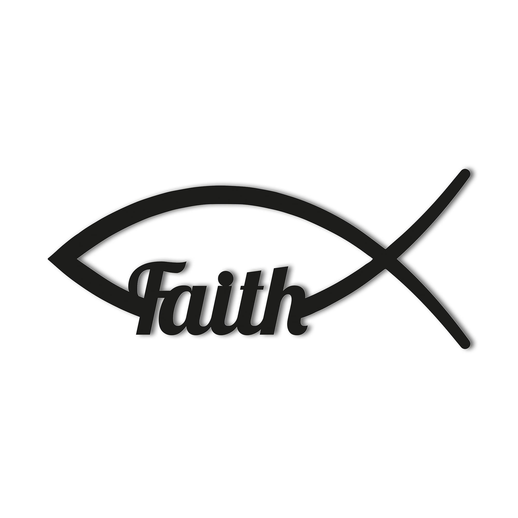 Ichthys Fish Metal Wall Sign with Faith In Jesus Lettering Laser Cut ...