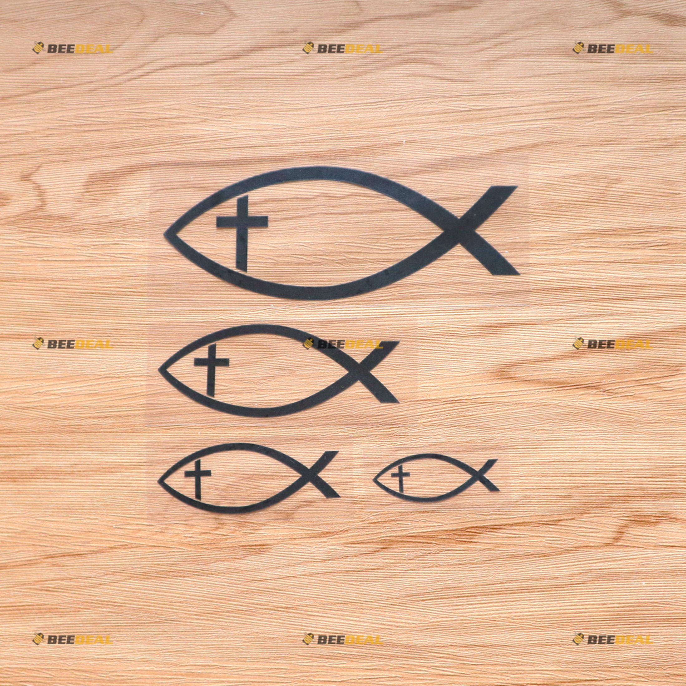 Ichthys Jesus Fish Cross Christian Symbol Ichthus Sticker Decal Vinyl ...