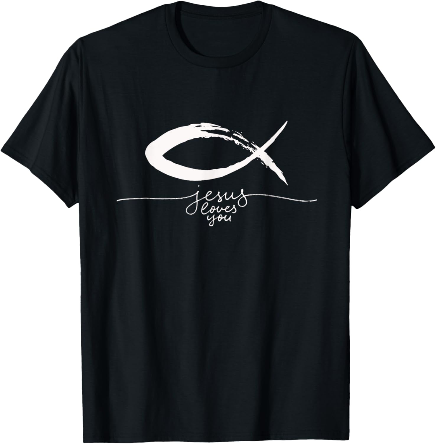 Ichthys Sign Jesus Fish Christ Christian Faith Symbol T-Shirt - Walmart.com