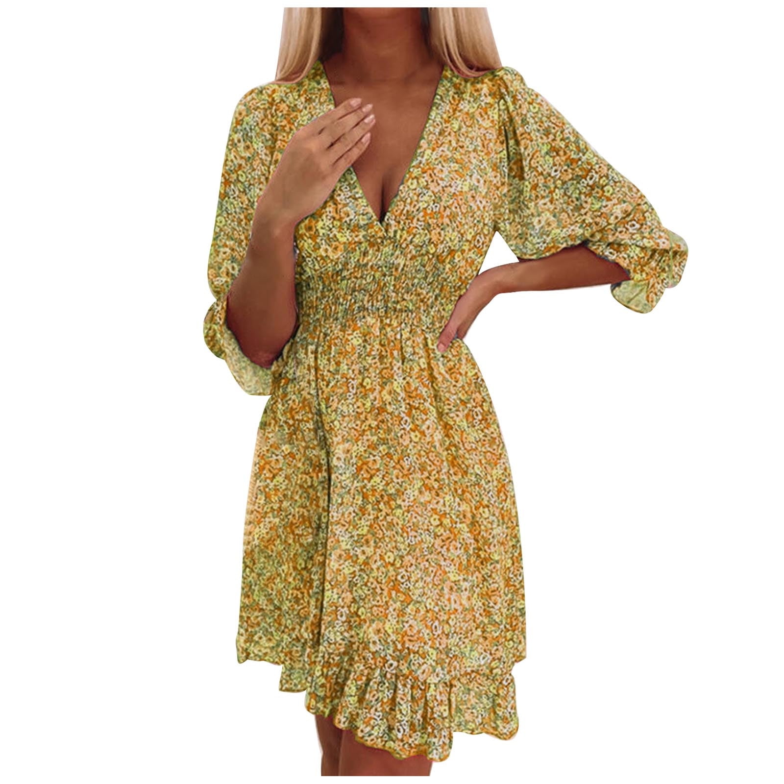 Ichuanyi Dresses for Women, Fall Fashion Women Summer Casual V-Neck ...