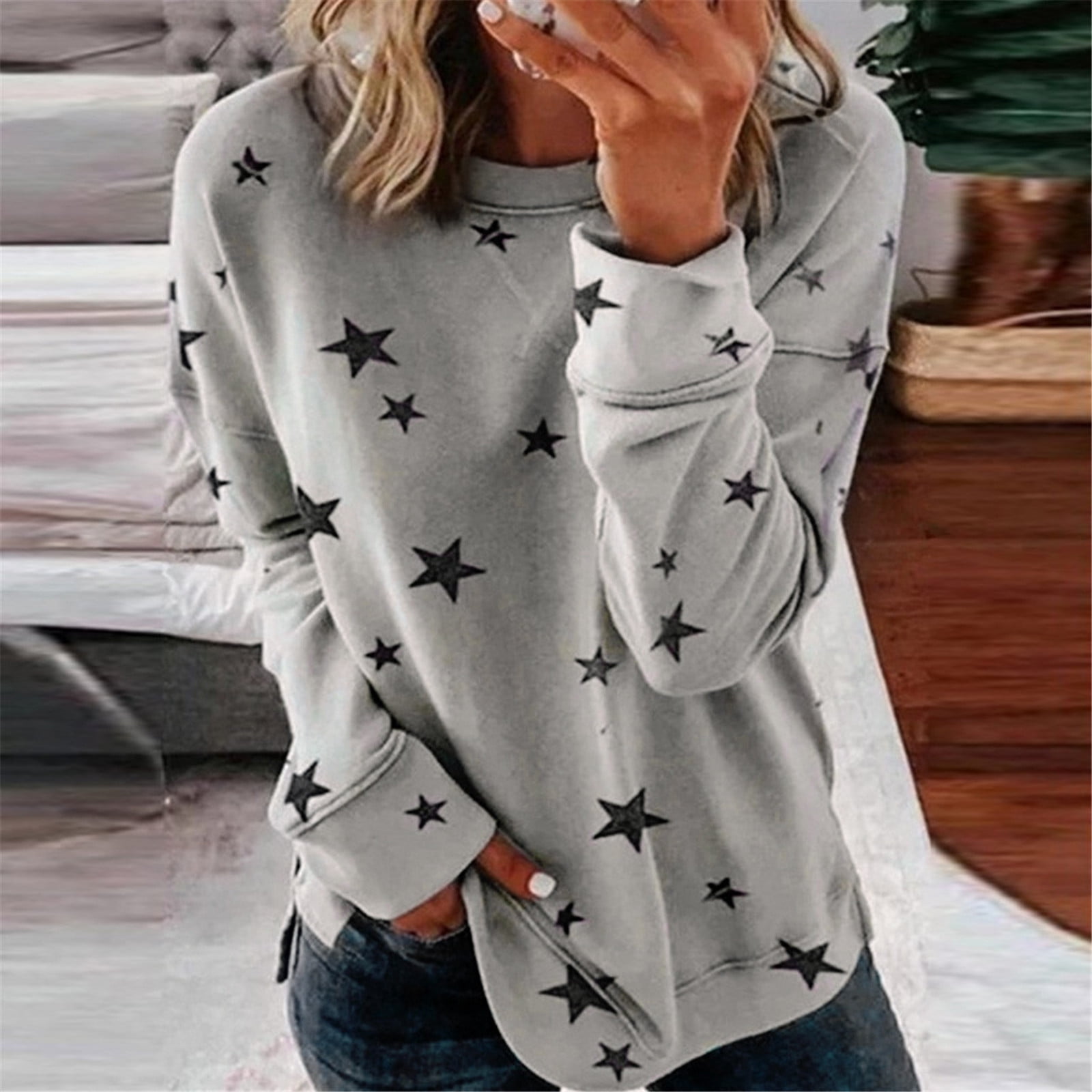 Ichuanyi Fall Tops for Women 2022 Fashion Women Print Long Sleeve ...