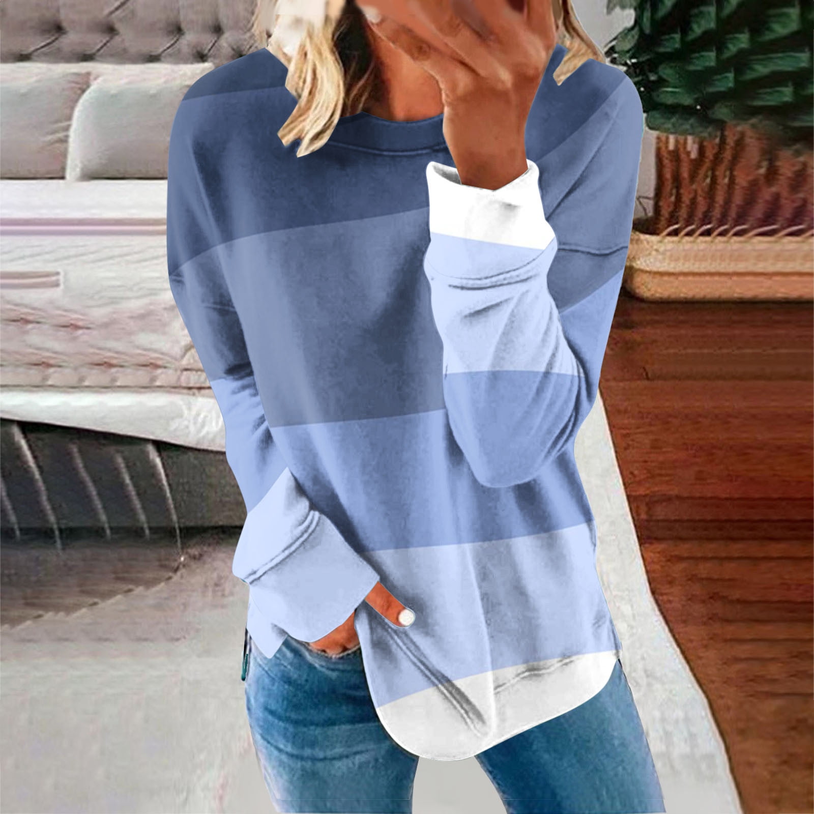 Ichuanyi Fall Tops for Women 2023 Fashion Women Print Long Sleeve ...