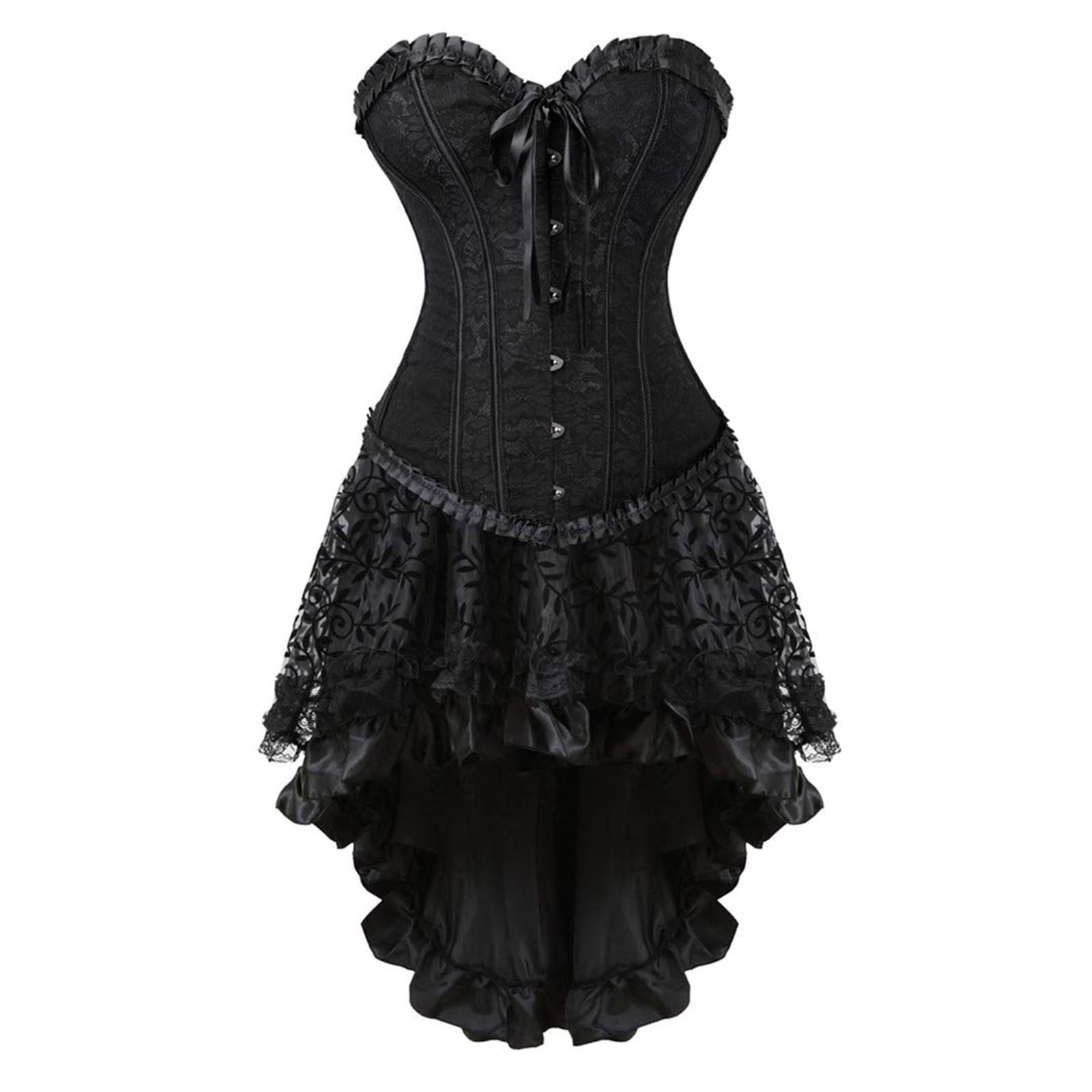 Ichuanyi Winter Mesh Punk Skirt Cosplay Womens Gothic Corsets Corset ...