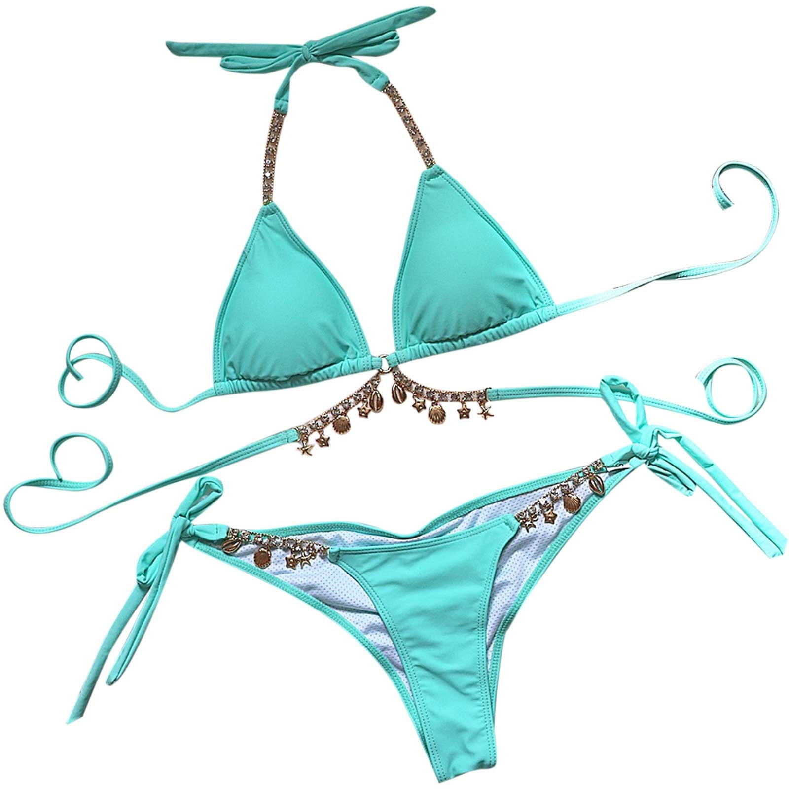 Ichuanyi Women Swimsuit, Summer Women Summer Fashion Solid Tank Crystal ...