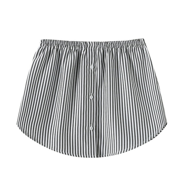 Ichuanyi Womens Layered Tiered Sheer Stripe Printing Extender Half