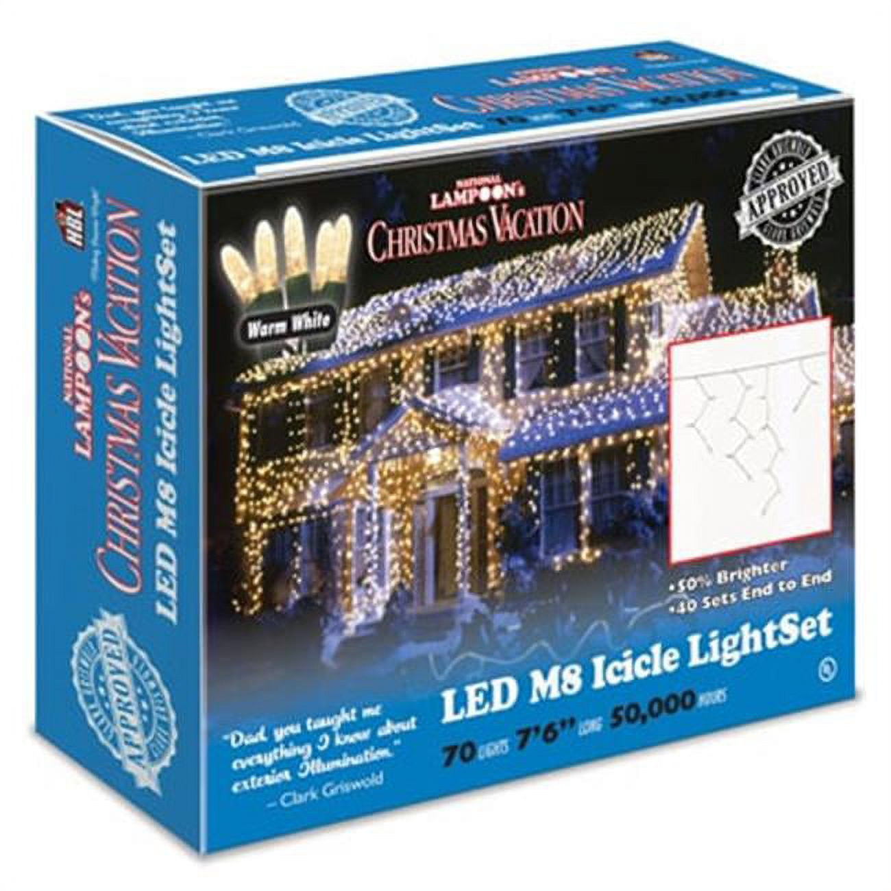 Icicle Light Set, Commercial Grade, Warm White Led, 70 Ct., Griswold ...