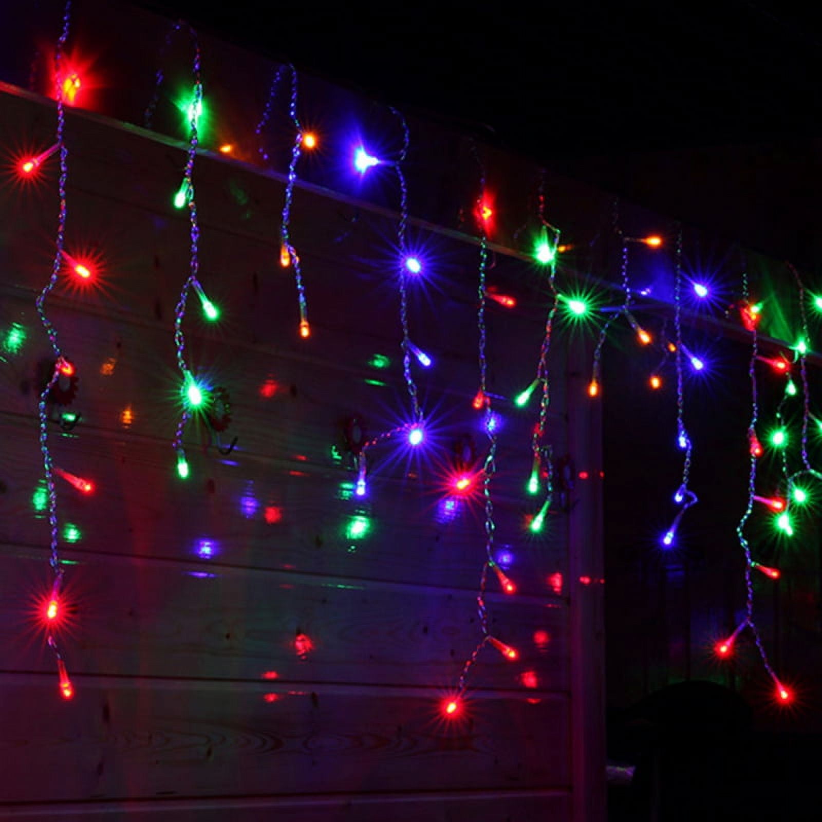 Icicle Lights,10Ft 96 LED Window Curtain String Light, USB Waterproof ...