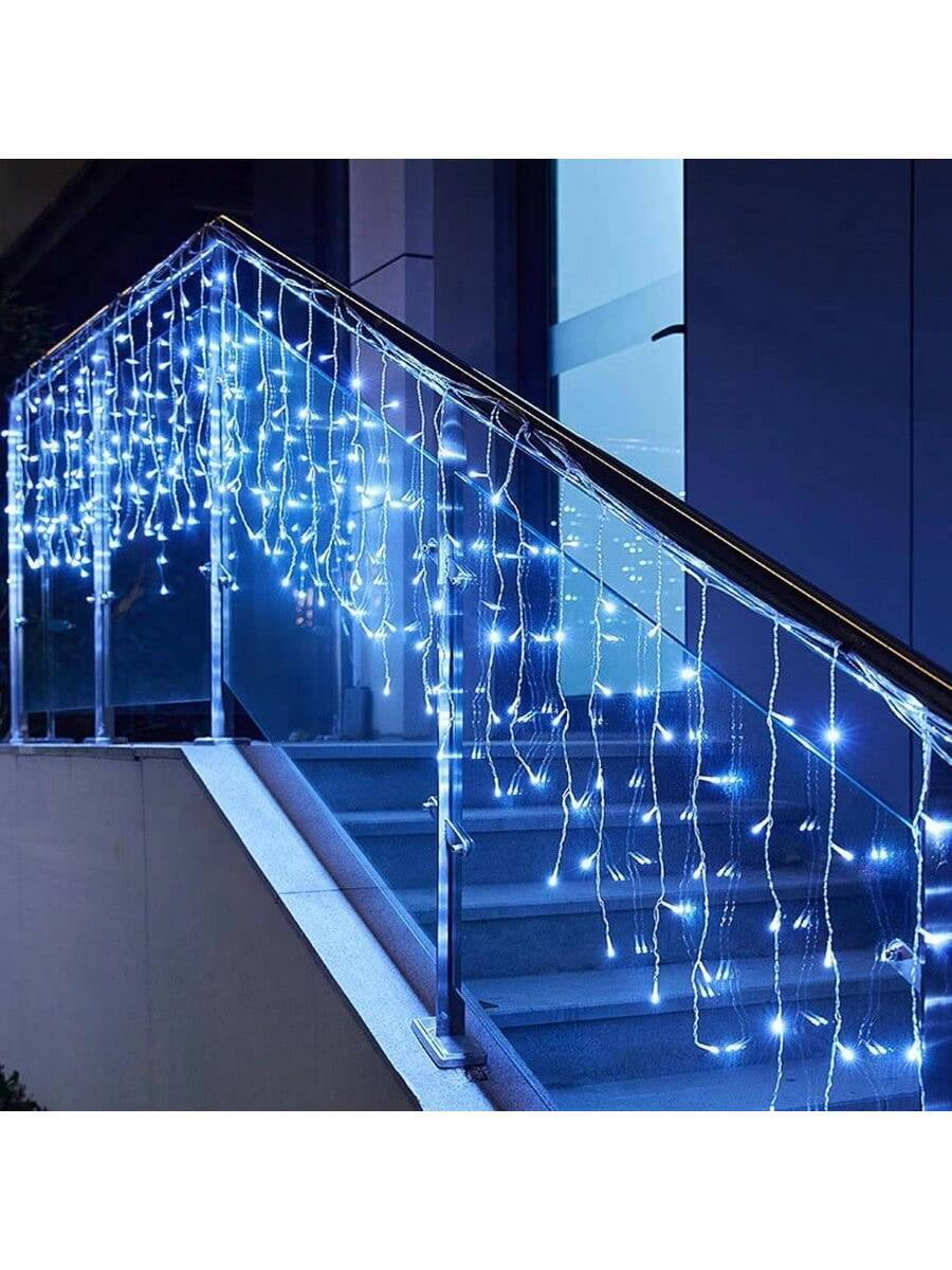 Icicle Lights, 13FT 96 LEDs 8 Modes Window Curtain Extendable Fairy ...