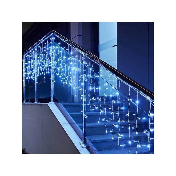 Icicle Lights, 13FT 96 LEDs 8 Modes Window Curtain Extendable Fairy ...