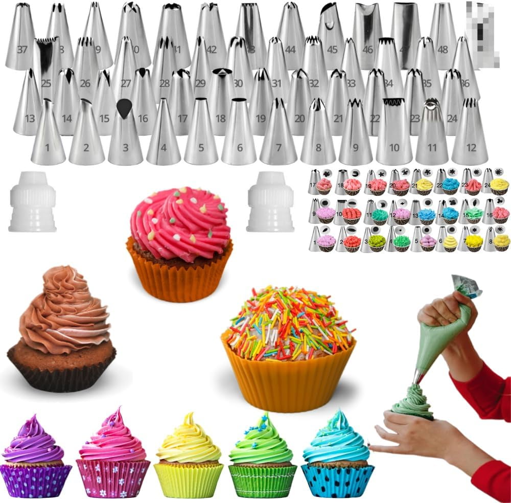 Icing Piping Tips Set,Stainless Steel Frosting Piping Kit,Pastry Cake ...