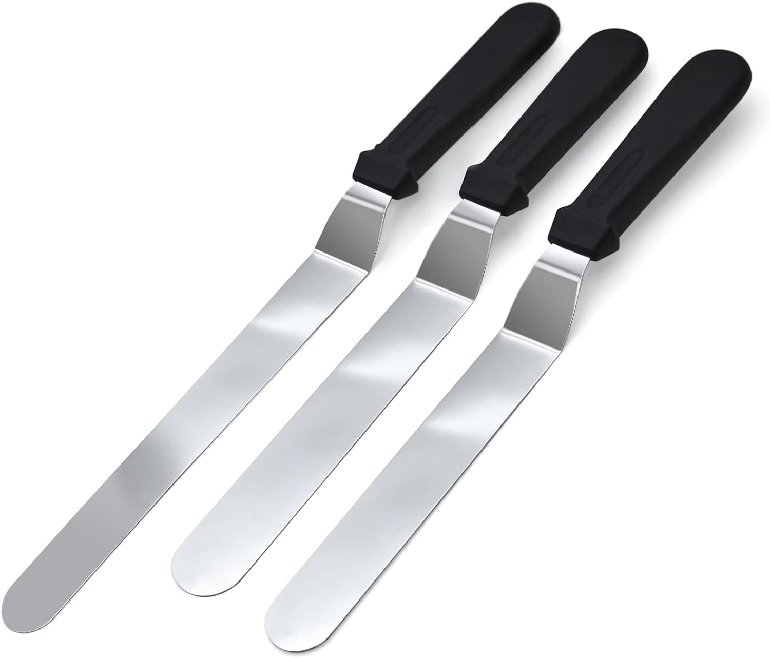 Icing Spatula 3 Pack Stainless Steel Cake Spatula Angled Metal Icing ...