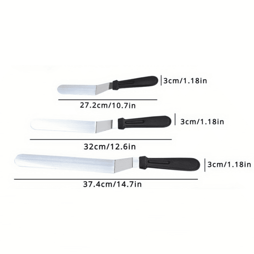 Icing Spatula Angled Stainless Steel Palette Knife Curved Offset Blade ...
