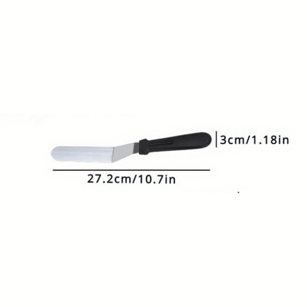 Icing Spatula Angled Stainless Steel Palette Knife Curved Offset Blade ...