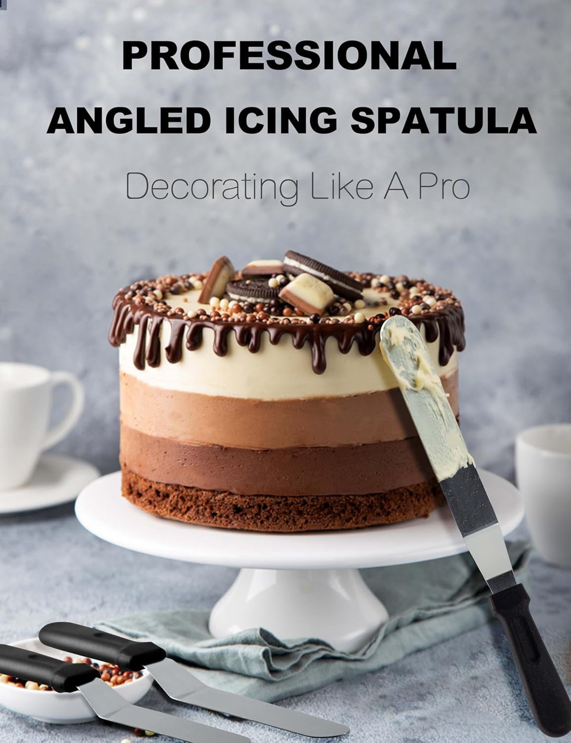 Icing Spatula, Professional Cake Angled Offset Spatula with 6 ...