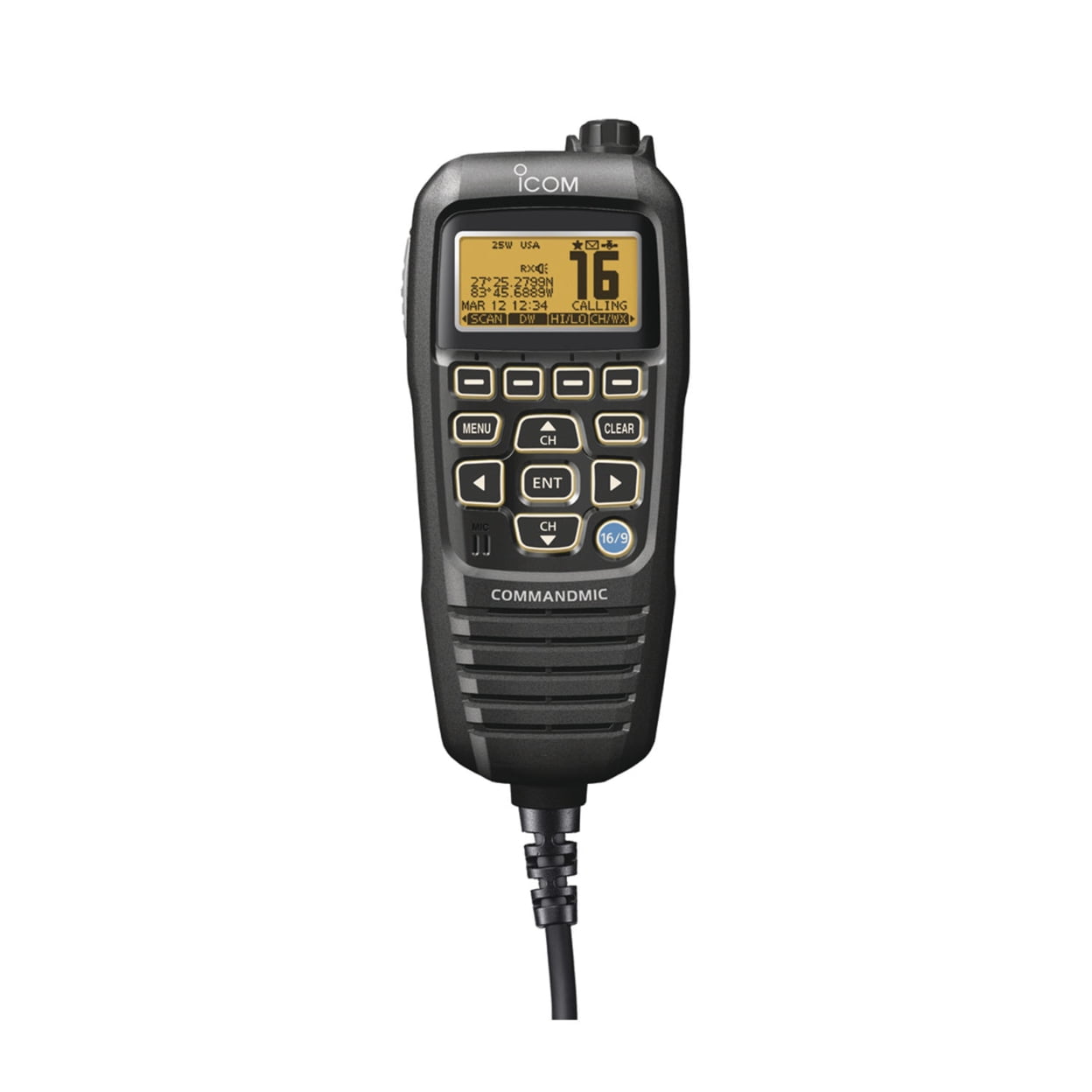 Icom Electronics CommandMic IV Black, Superior Audio Performance, IPX7 ...