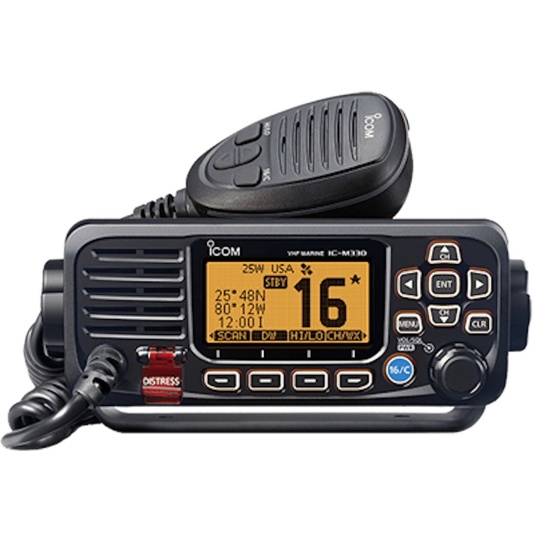 Icom M330 VHF Compact Radio - Black [M330 51] - Walmart.com
