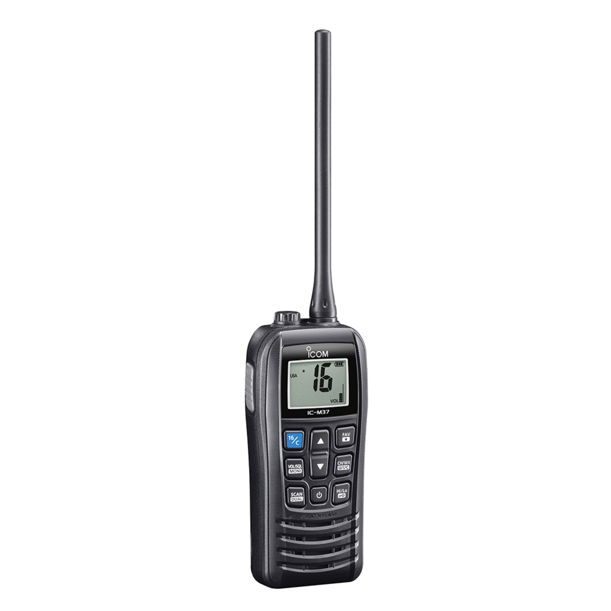 Icom M37 Portable Handheld VHF with Antenna, 6 Watt, Floating and ...