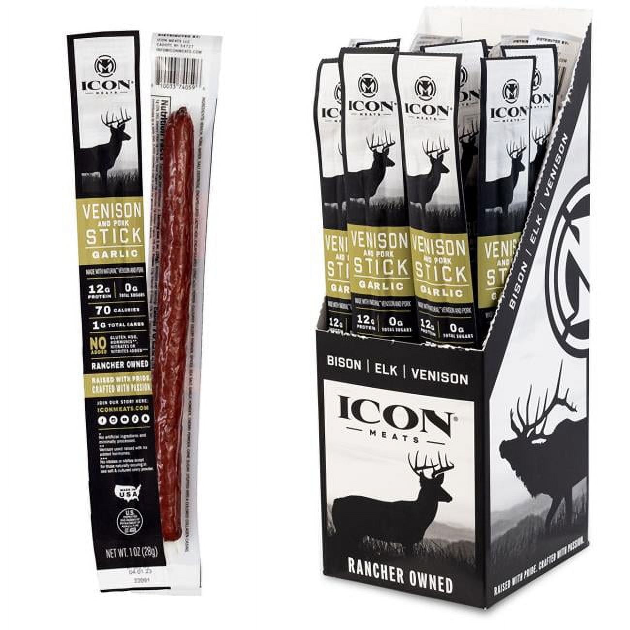 Icon 1 oz Garlic Venison Stick, Pack of 24 - Walmart.com