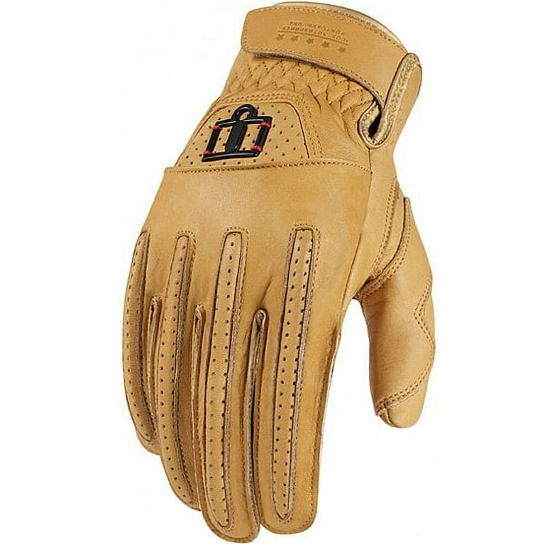 Tan Leather Motorcycle Gloves