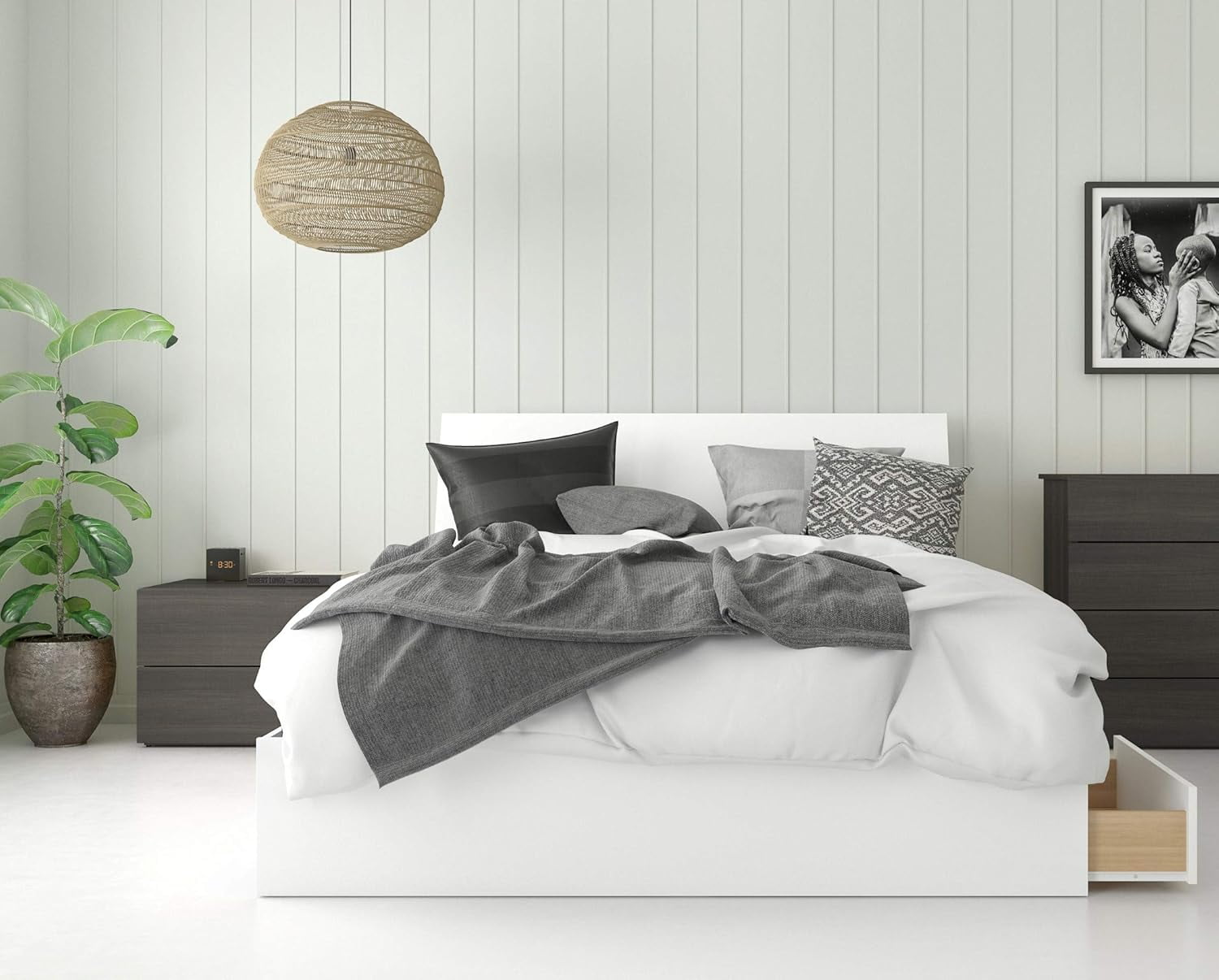 Nexera Icon 3 Piece Queen Size Bedroom Set, Ebony & White - Walmart.com