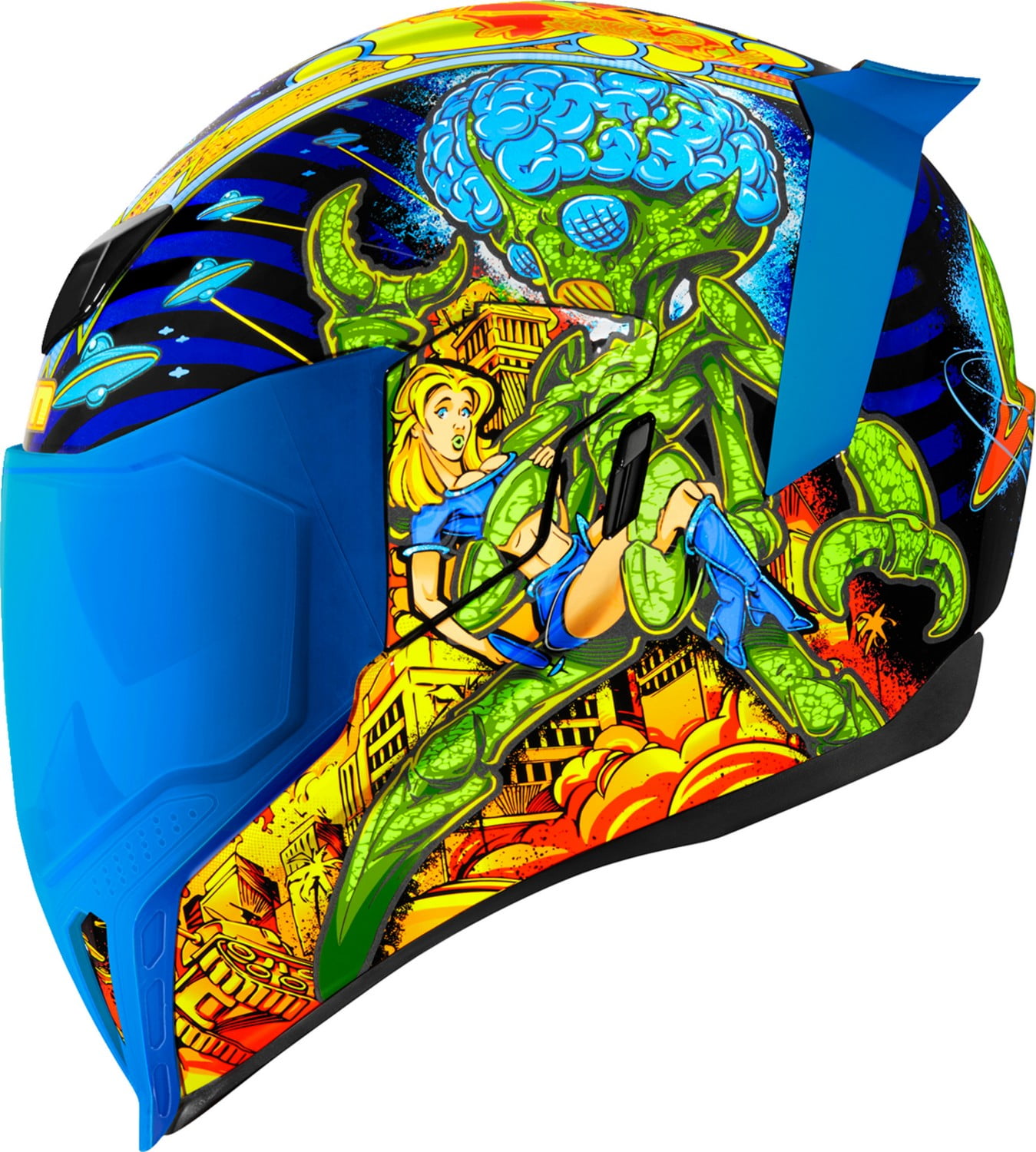Icon Airflite Bugoid Blitz Motorcycle Helmet Blue SM - Walmart.com
