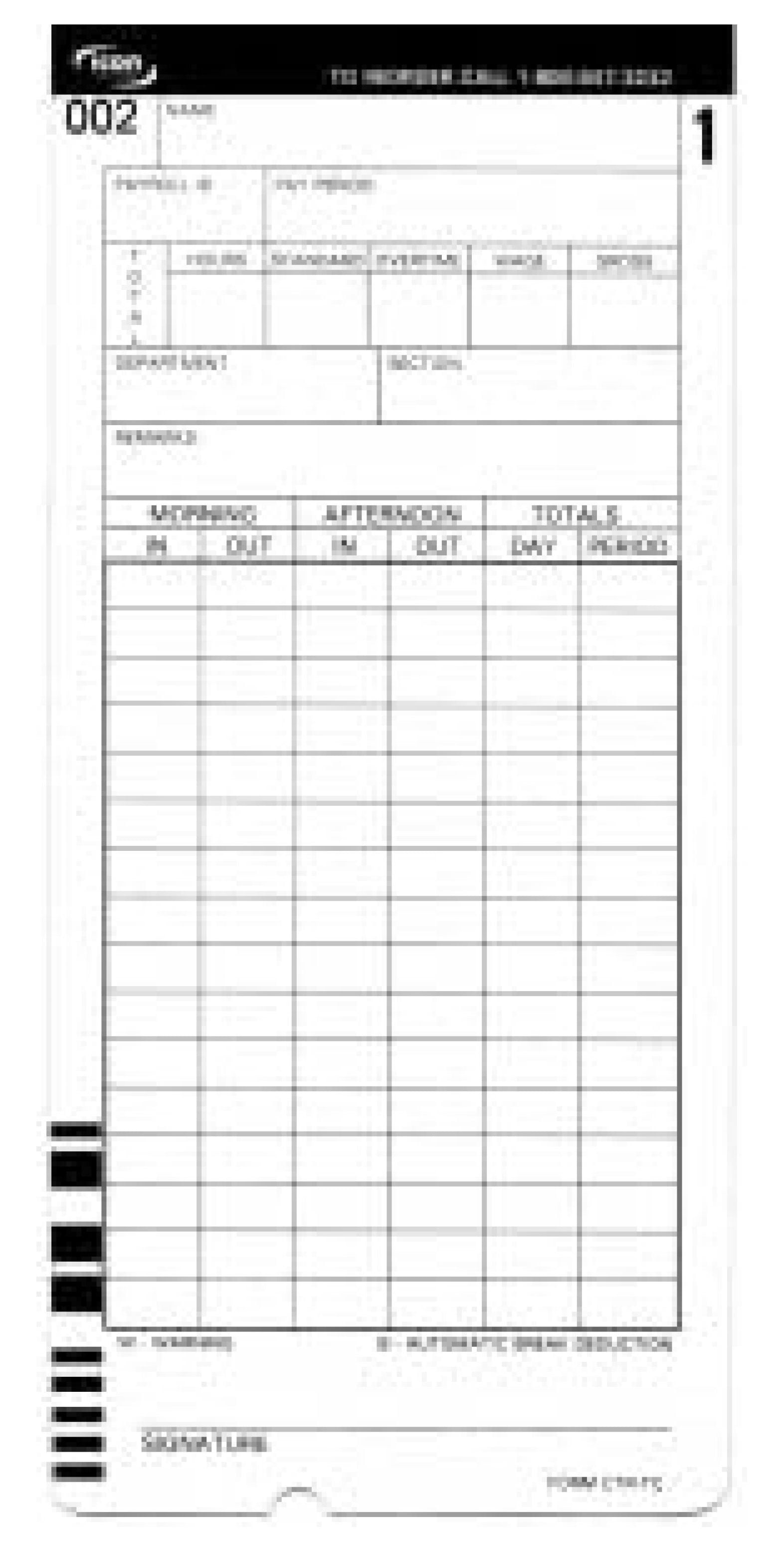 Icon CT-900 Time Cards - 200 Pack - Compatible with Icon Time Clocks ...