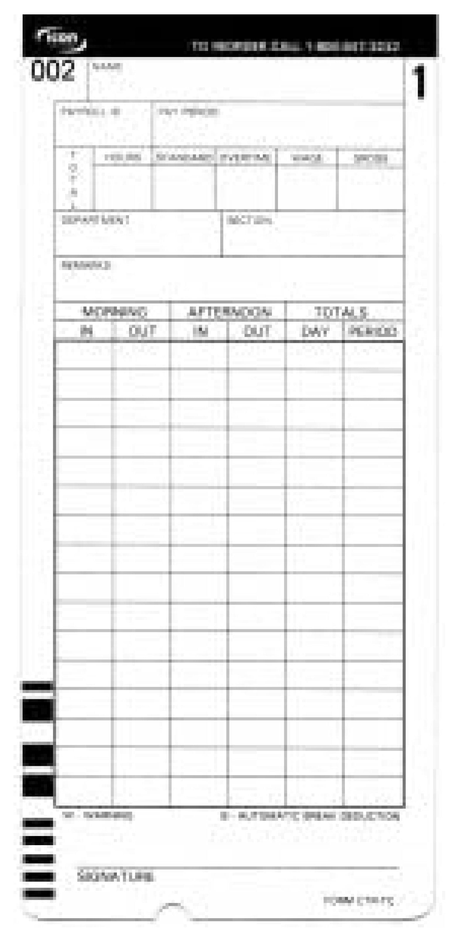 Icon CT-900 Time Cards - 200 Pack - Replacement Time Clock Cards for ...